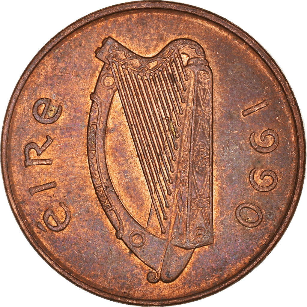Coin, IRELAND REPUBLIC, 2 Pence, 1990 | European Coins