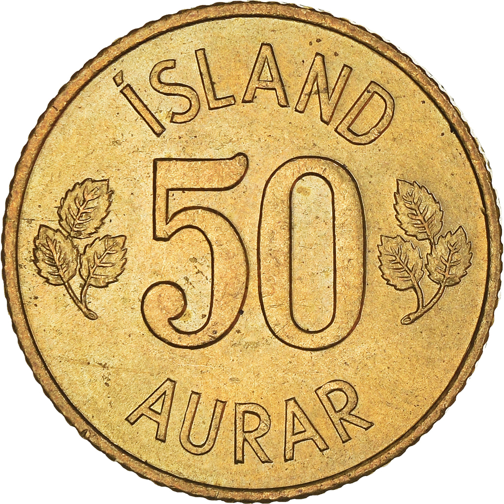 Coin, Iceland, 50 Aurar, 1971 | European Coins
