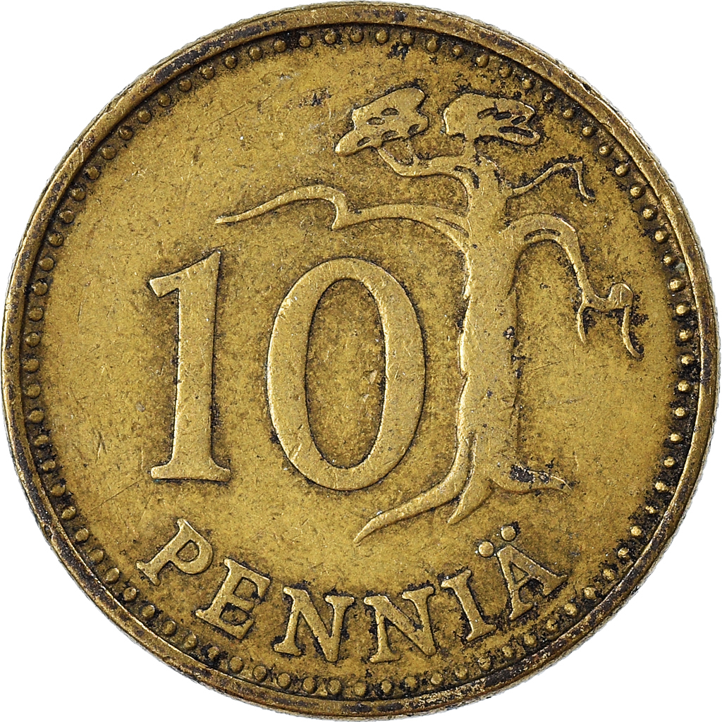 Coin, Finland, 10 Pennia, 1964 | European Coins