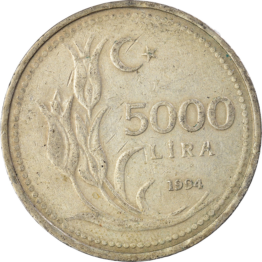 [#1009847] moneda, turquía, 5000 lira, 1994 - Compra venta en todocoleccion
