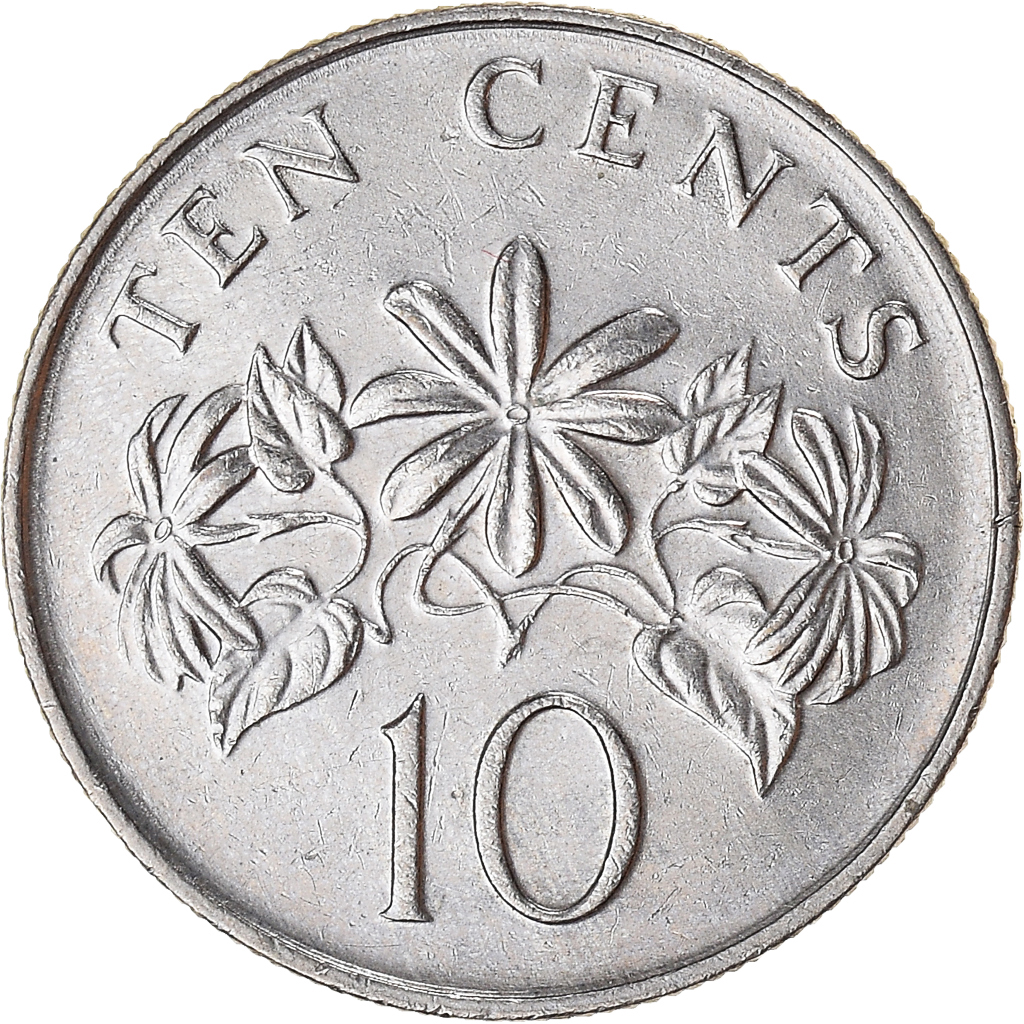 Coin, Singapore, 10 Cents, 1990 | Asian and Middle Eastern Coins