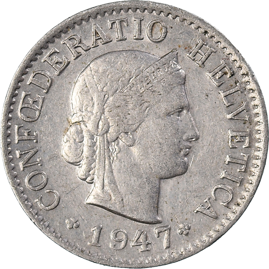 Coin, Switzerland, 5 Rappen, 1947 | European Coins
