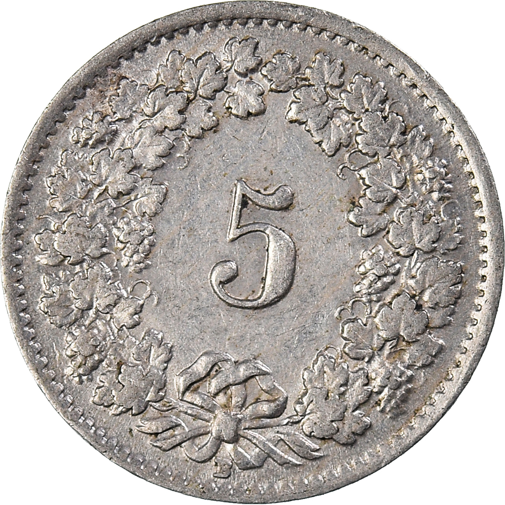 Coin, Switzerland, 5 Rappen, 1947 | European Coins