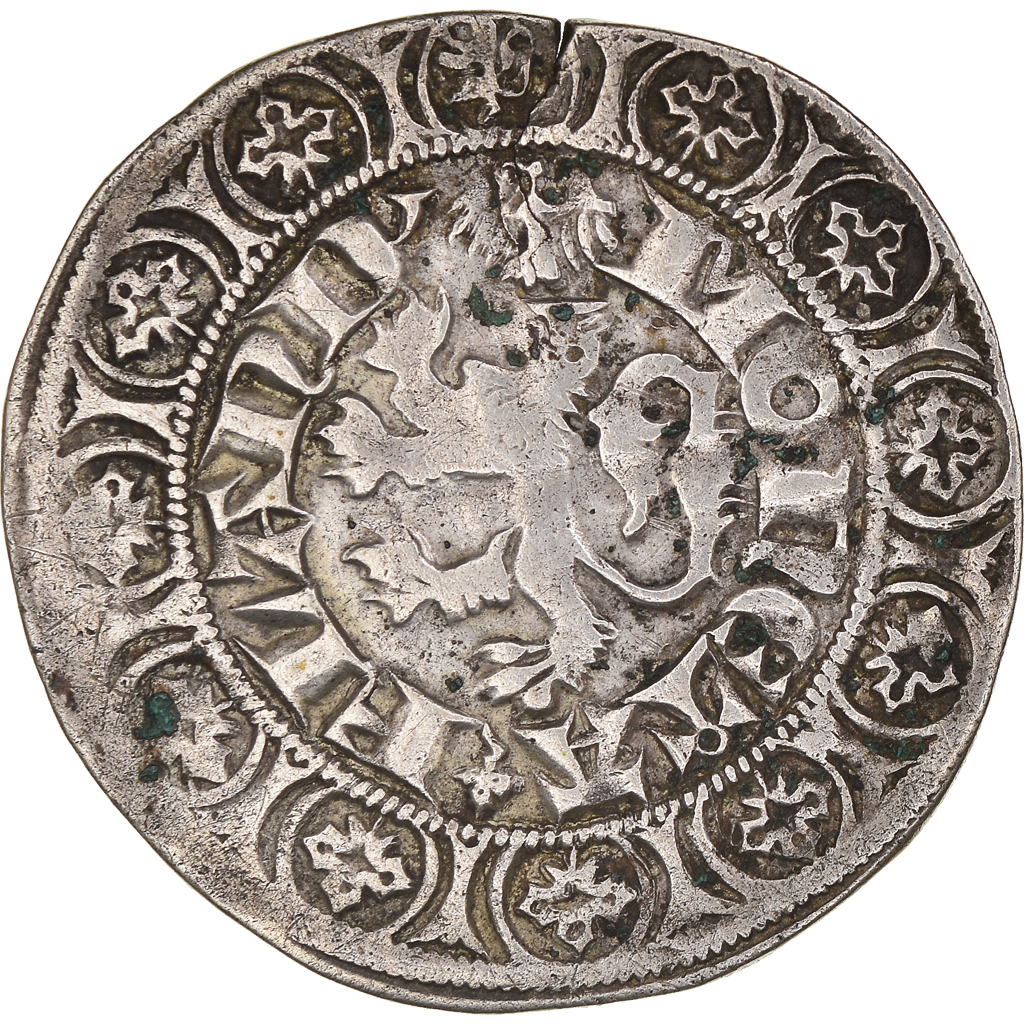 Coin, France, Flanders, Louis II de Mâle, Gros au lion, , Silver