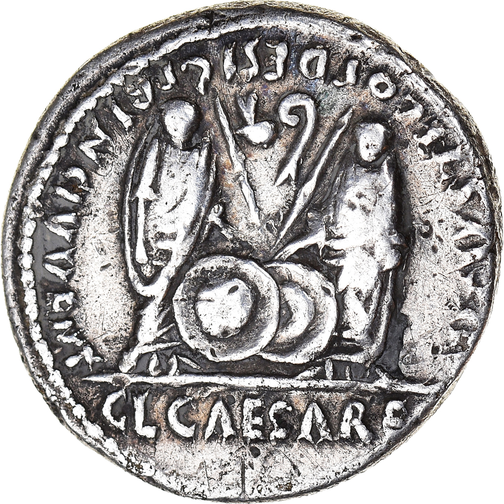 Coin, Augustus, Denarius, 2 BC-4 AD, Lyon - Lugdunum, Fourrée,