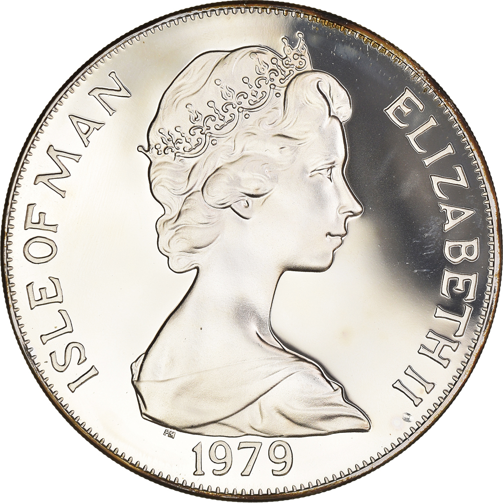 Coin, Isle of Man, Elizabeth II, Manx Coinage, Crown, 1979, Pobjoy Mint ...