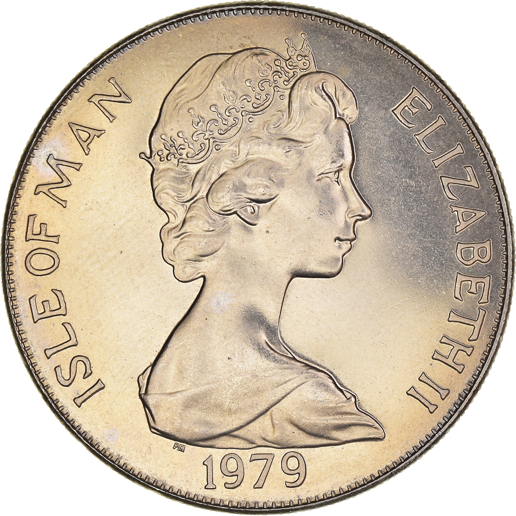 Coin, Isle of Man, Elizabeth II, Manx Coinage, Crown, 1979, Pobjoy Mint