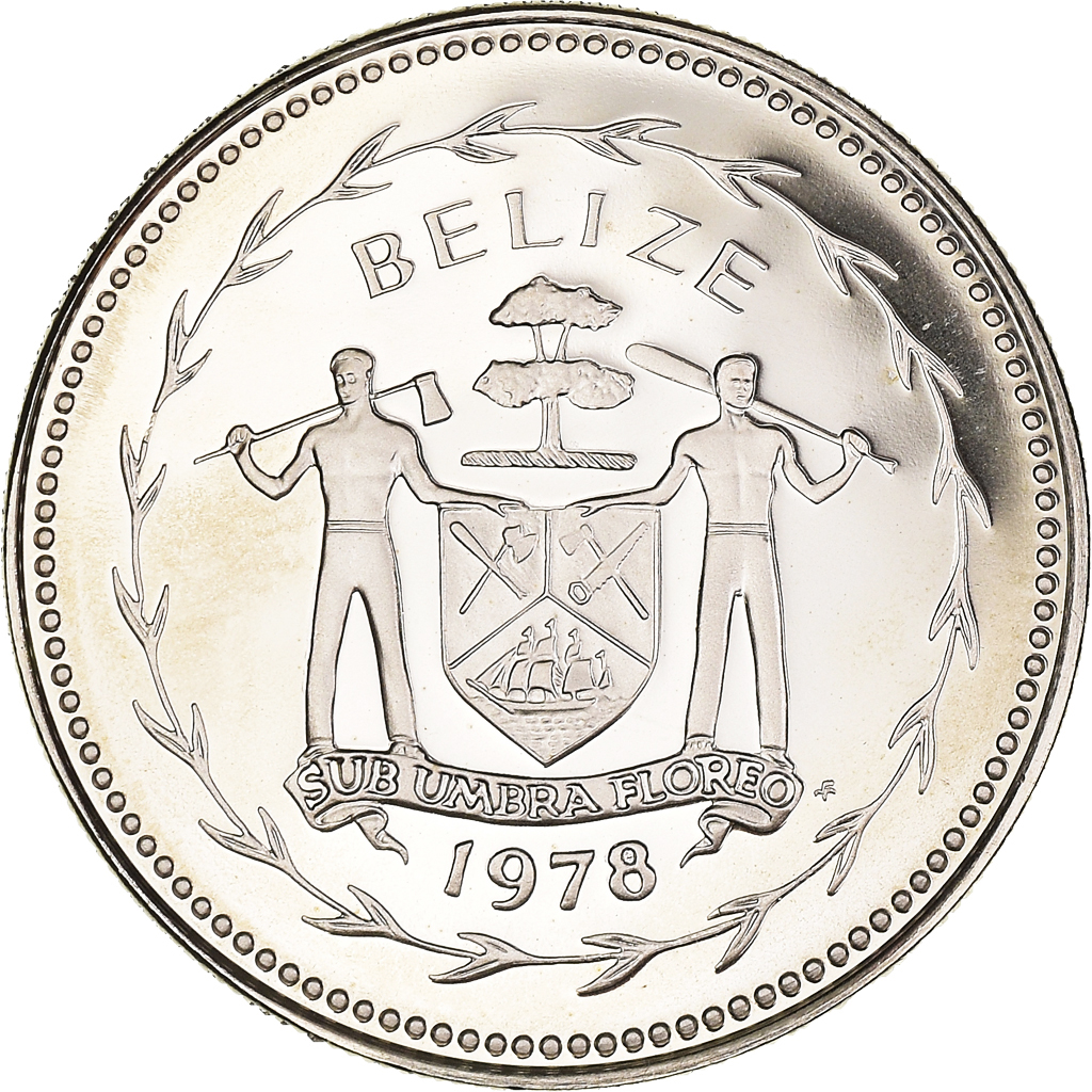 Coin, Belize, 25 Cents, 1978, Franklin Mint, Proof, , Copper-nickel