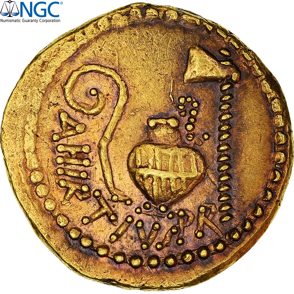 Julius Caesar, Aureus, 46 BC, Rome, Boscoreale Toning, Gold, NGC,