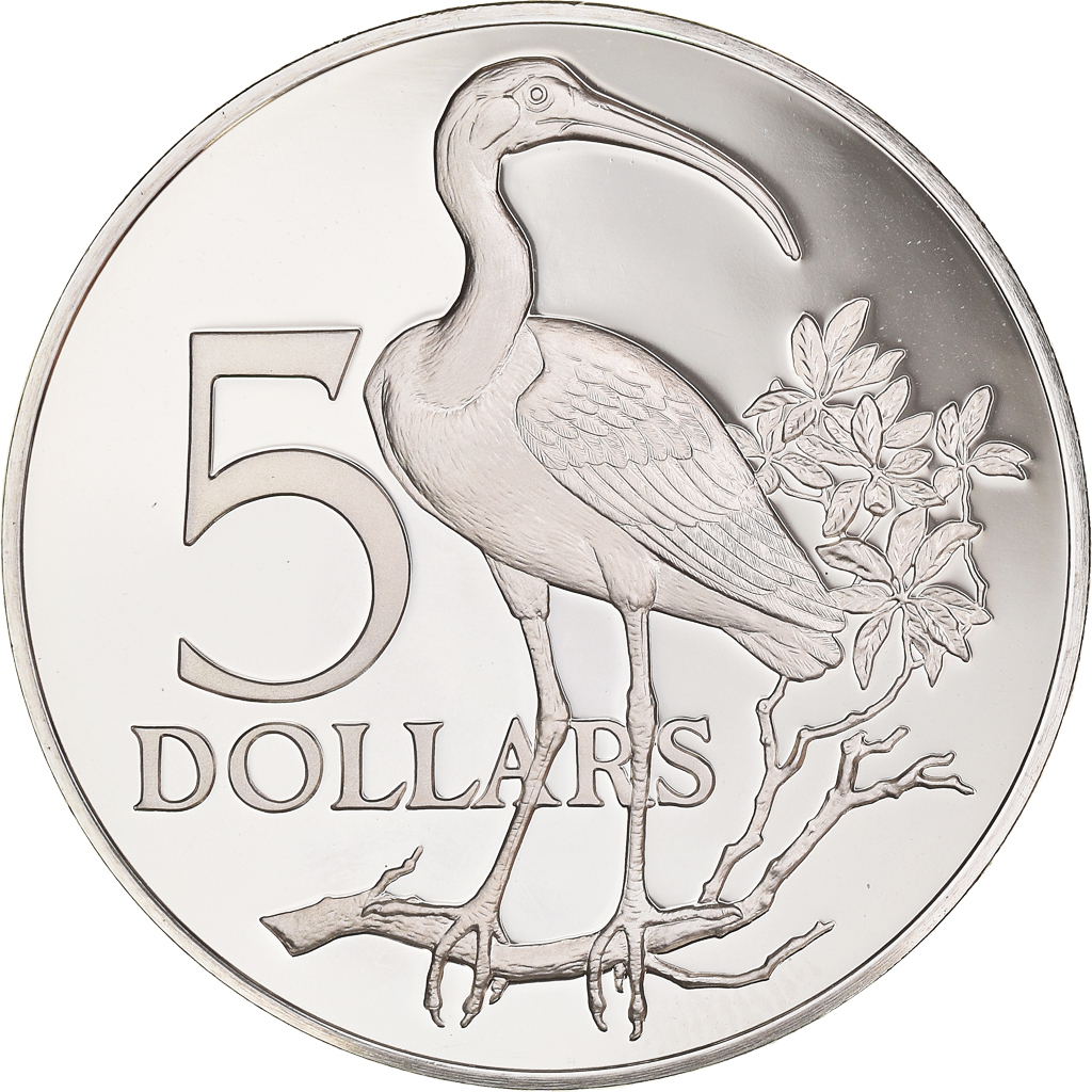 Coin, TRINIDAD & TOBAGO, 5 Dollars, 1978, Franklin Mint, Proof, MS(65-70)