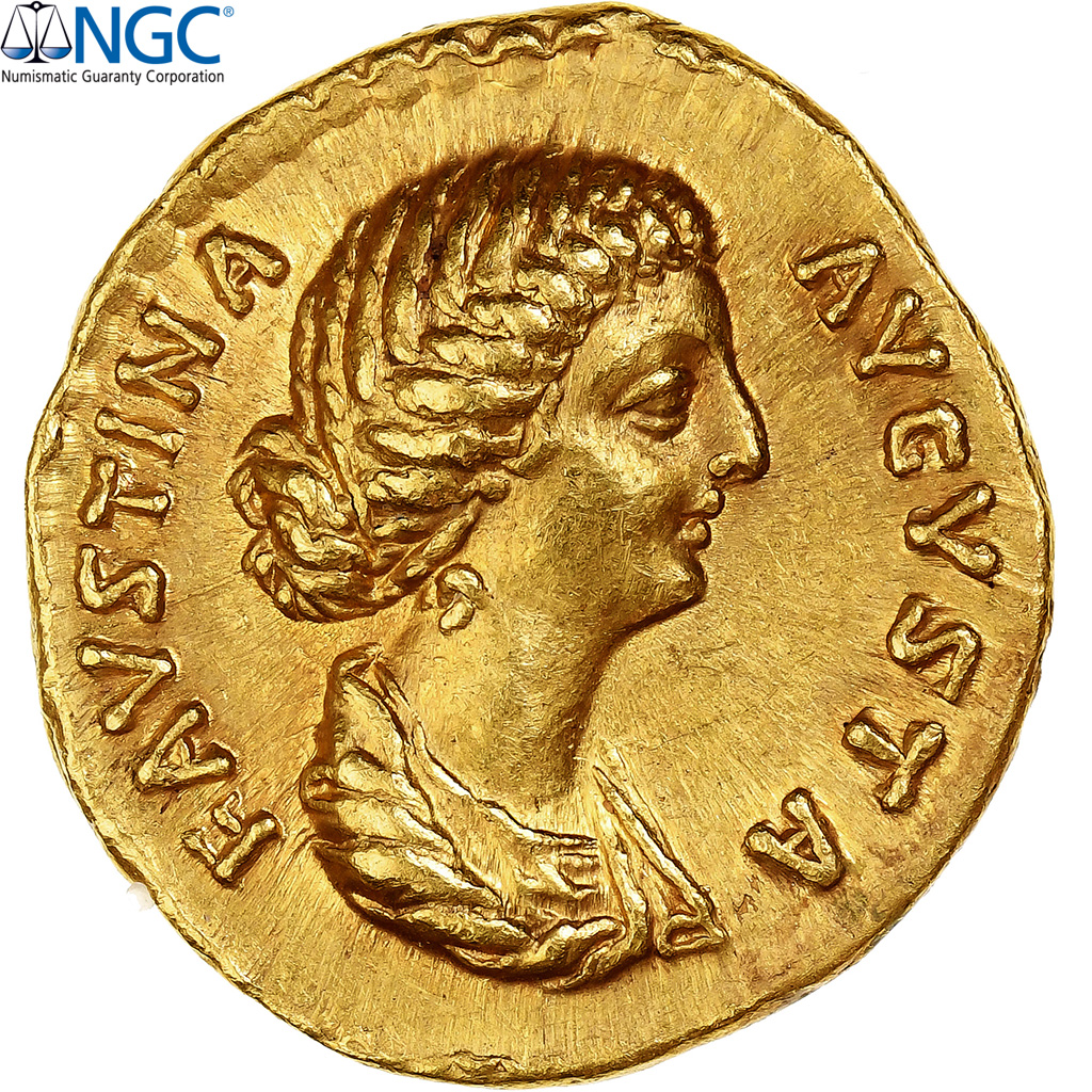 Faustina II, Aureus, 161-176, Rome, Pedigree, Gold, NGC, , RIC:704