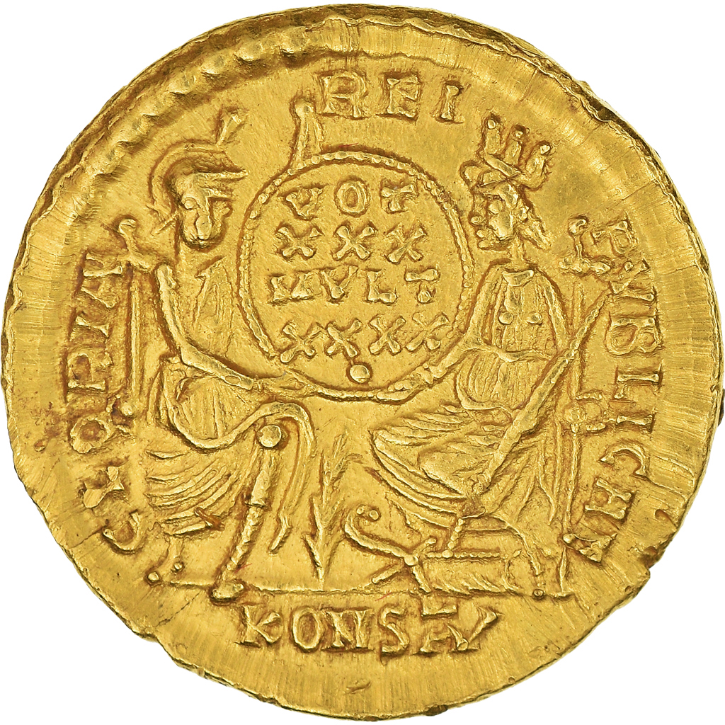 Constantius II, Solidus, 355-360, Arles, Very rare, Gold, , RIC:234