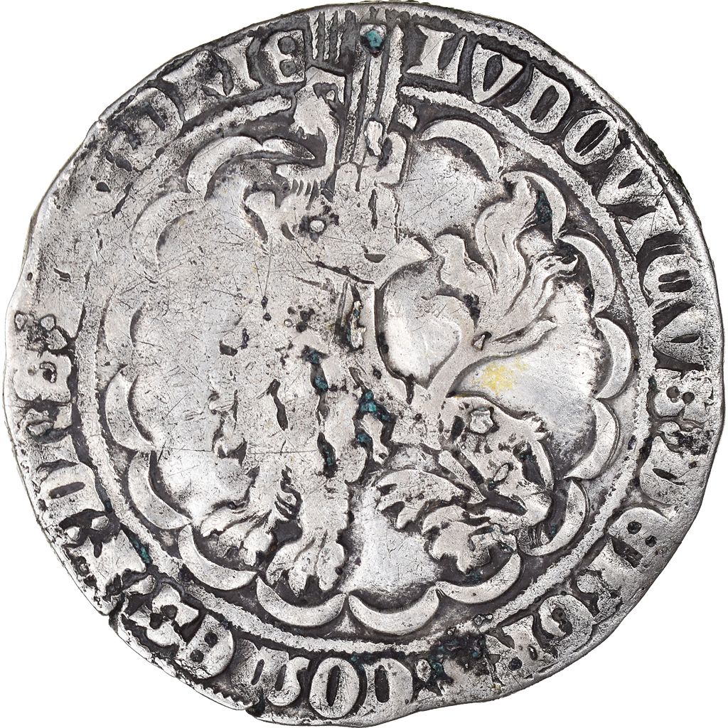 Coin, France, Flanders, Louis II de Mâle, Double Gros dit Botdraeger