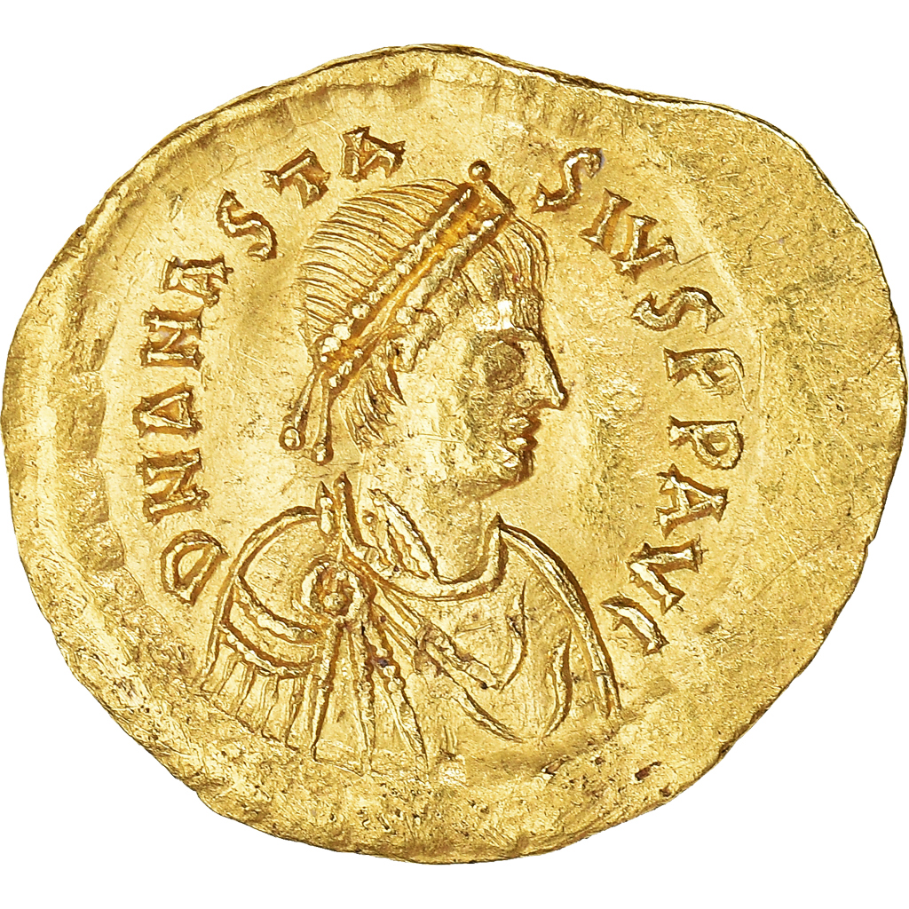 Coin, Anastasius I, Tremissis, 491-518 AD, Constantinople, , Gold