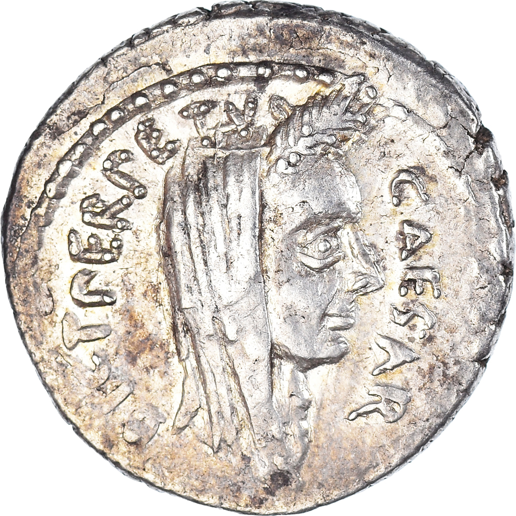 Coin, Julius Caesar, Denarius, 44 BC, Rome, , Silver, Crawford:480/13