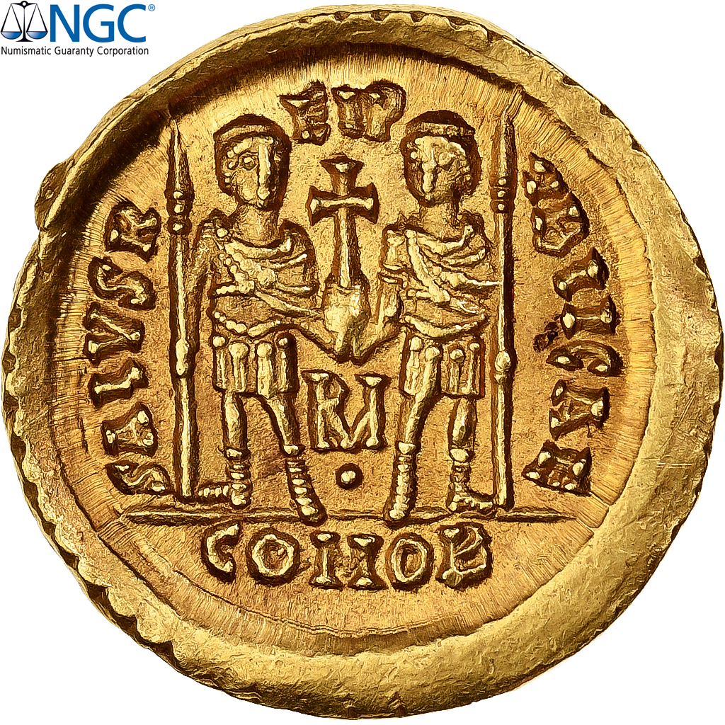 Anthemius, Solidus, 467-472, Rome, Gold, NGC, , RIC:2831 | Roman ...