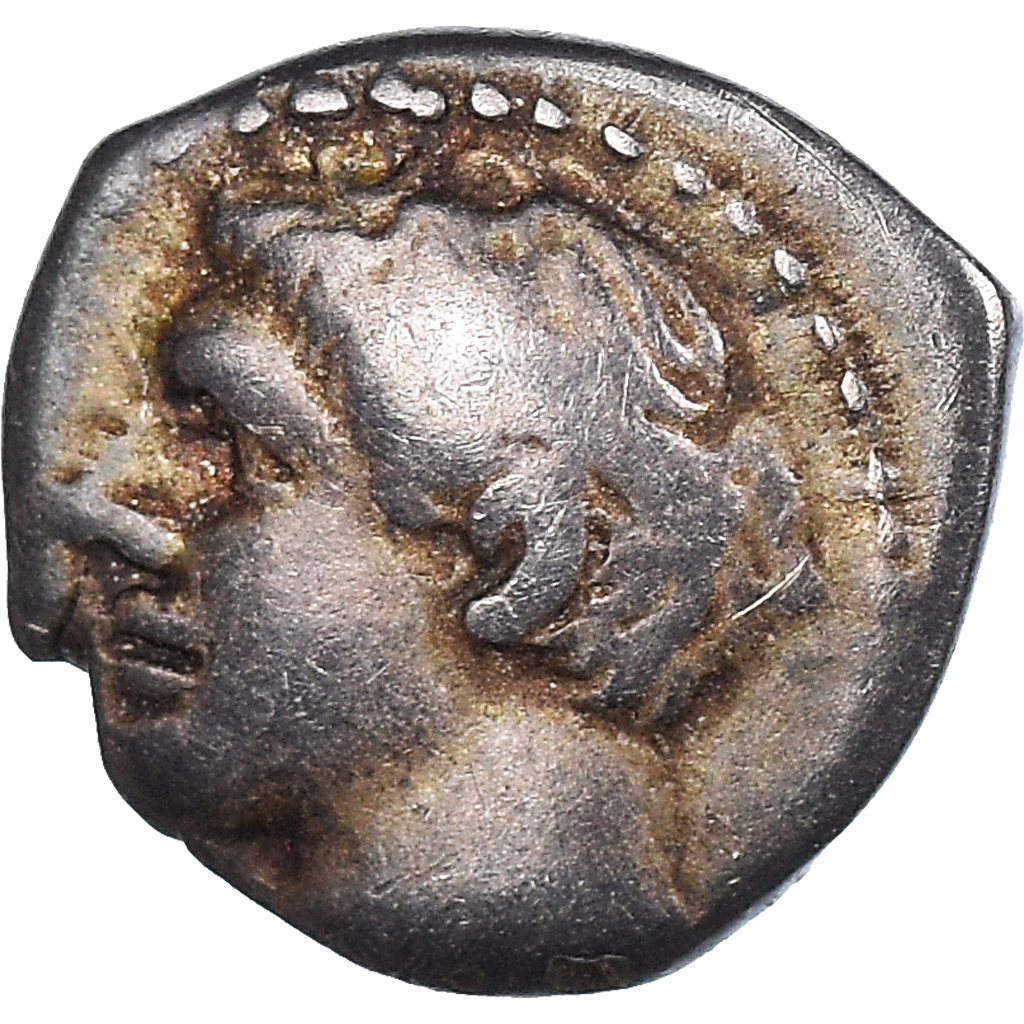 Coin, Massalia, Obol, 121-82 BC, Marseille, Rare portrait, , Silver