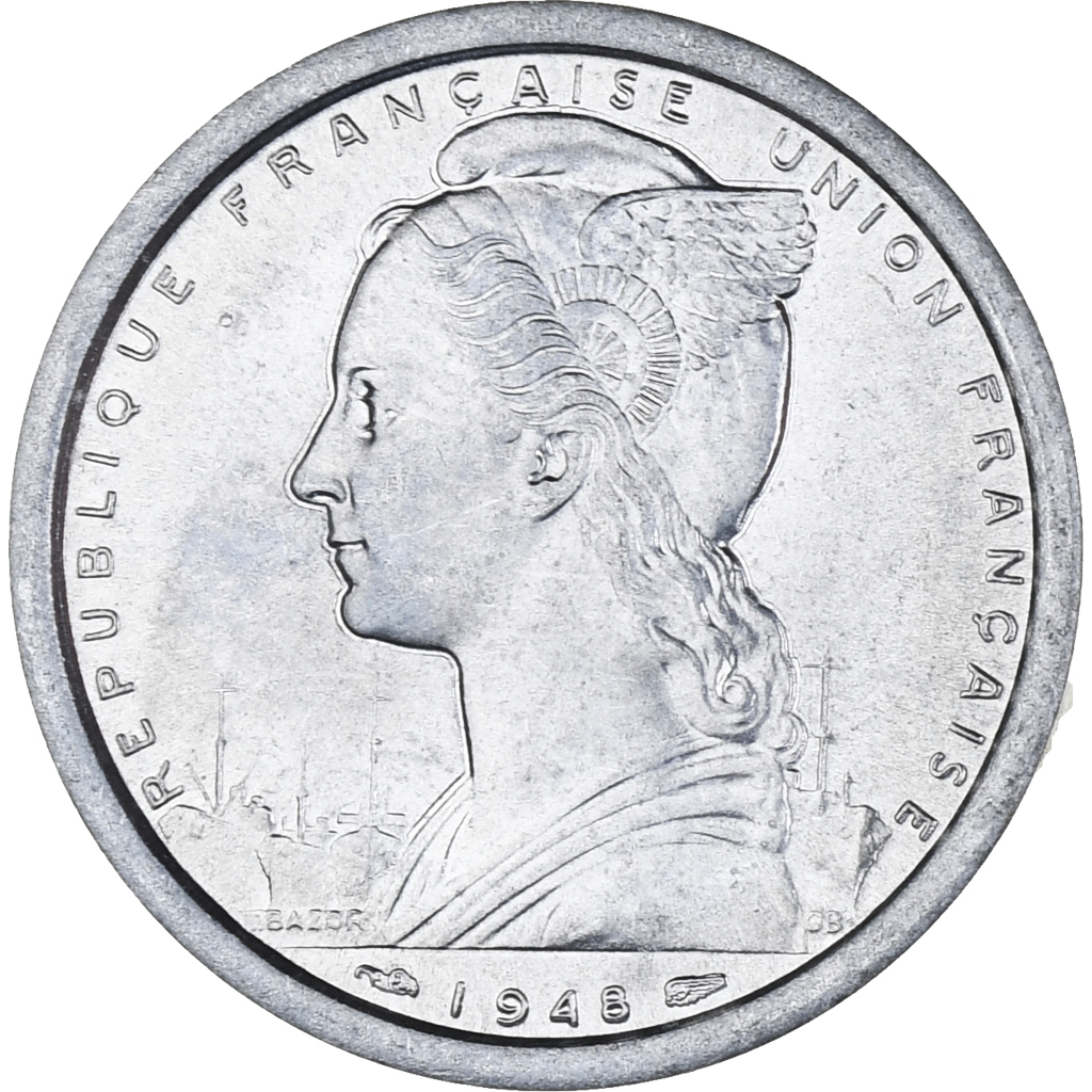 Coin, SAINT PIERRE & MIQUELON, 2 Francs, 1948, Paris, , Aluminum, KM:2