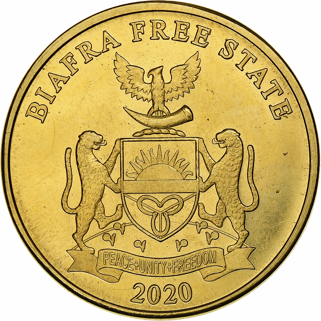 Biafra, 10 Shillings, Lion, 2020, Brass, | African Coins