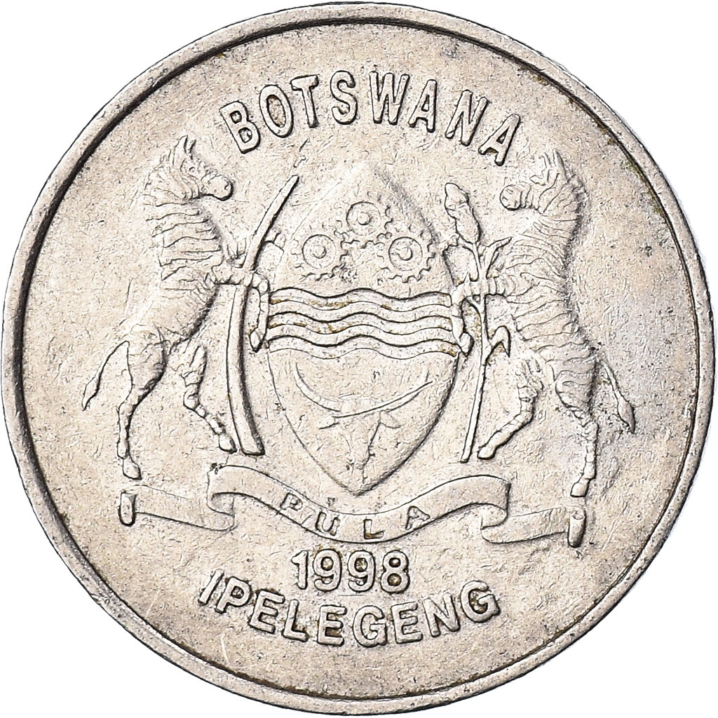 Coin, Botswana, 50 Thebe, 1998, British Royal Mint, , Nickel plated