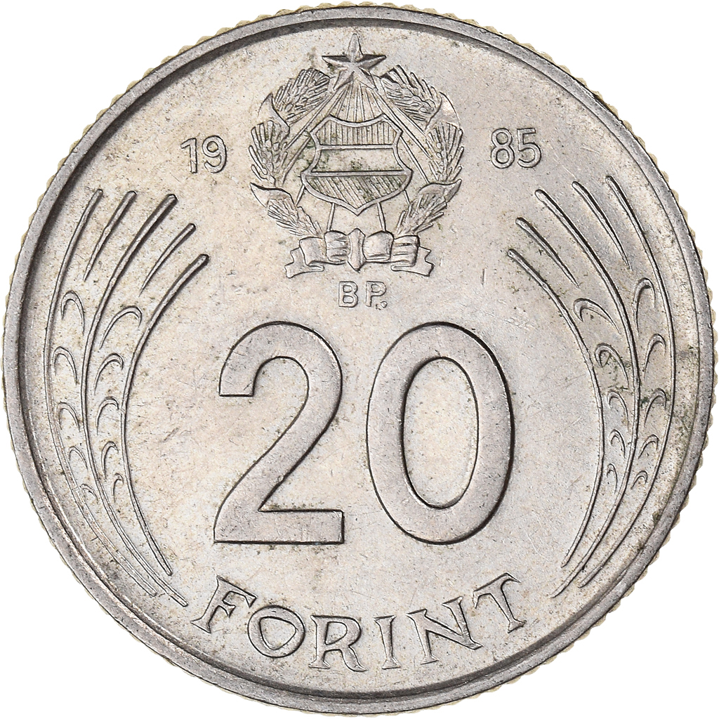 Coin, Hungary, 20 Forint, 1985, , Copper-nickel, KM:630 | European Coins