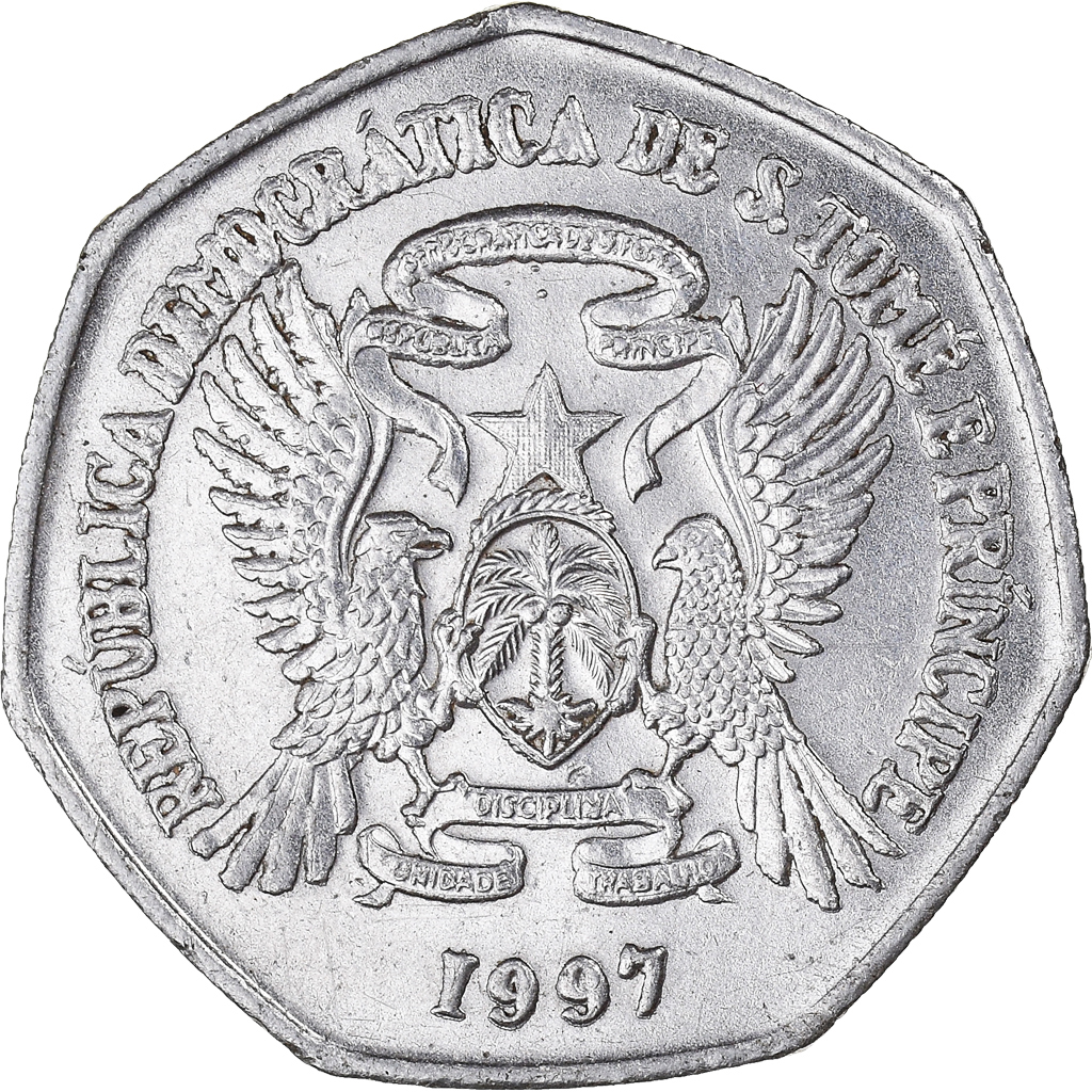 Coin, Saint Thomas and Prince, 1000 Dobras, 1997, , Chrome-Steel, KM:90