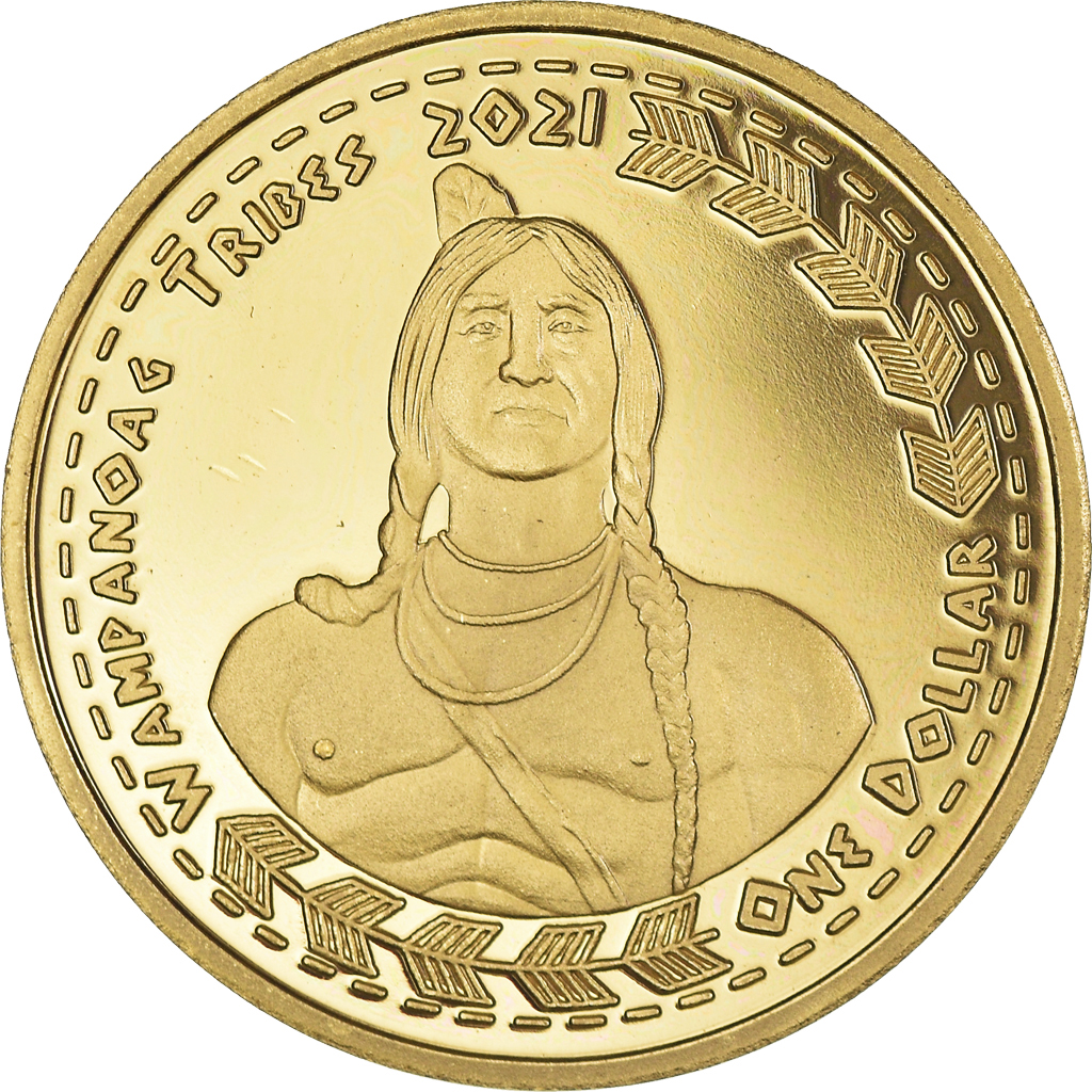 Coin, United States, Dollar, 2021, U.S. Mint, Wampanoag tribes BE ...
