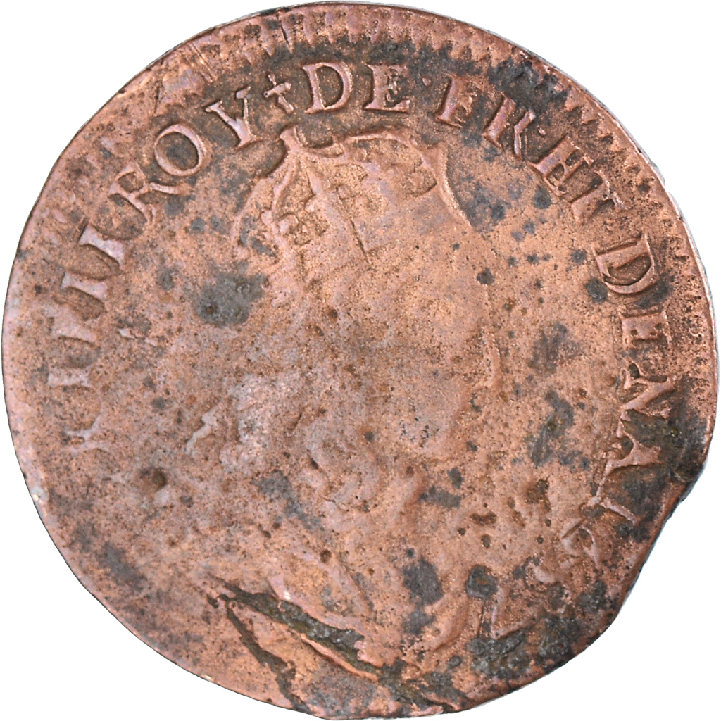 Coin, France, Louis XIV, Liard de France, 1657, Vimy, , Copper