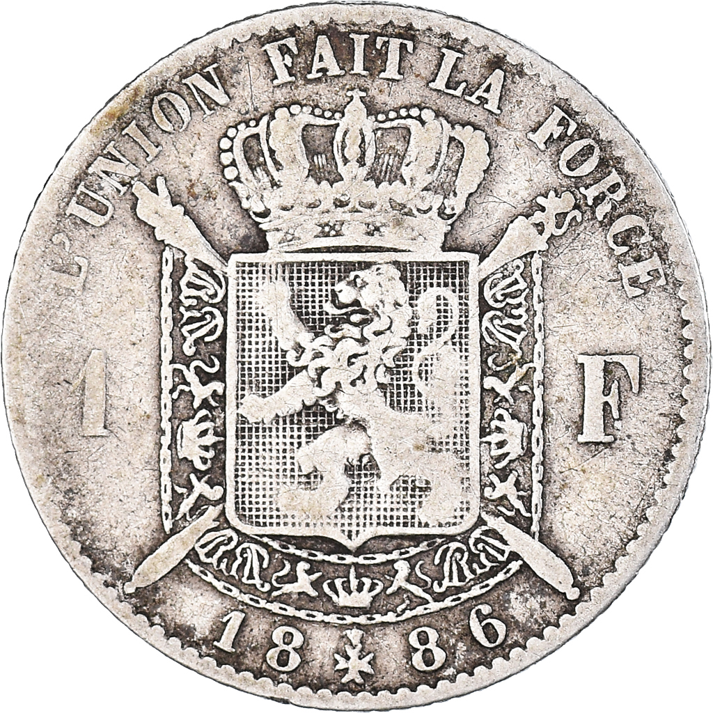 Coin, Belgium, Leopold II, Franc, 1886, , Silver, KM:28.1 | European Coins