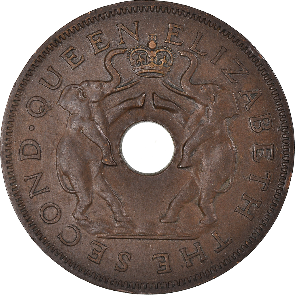 Coin, Rhodesia and Nyasaland, Elizabeth II, Penny, 1955, British Royal Mint