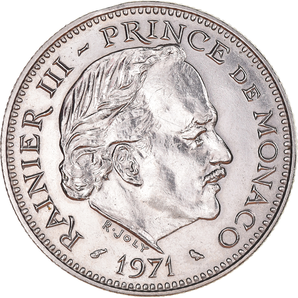 Coin, Monaco, Rainier III, 5 Francs, 1971, , Copper-nickel, KM:150