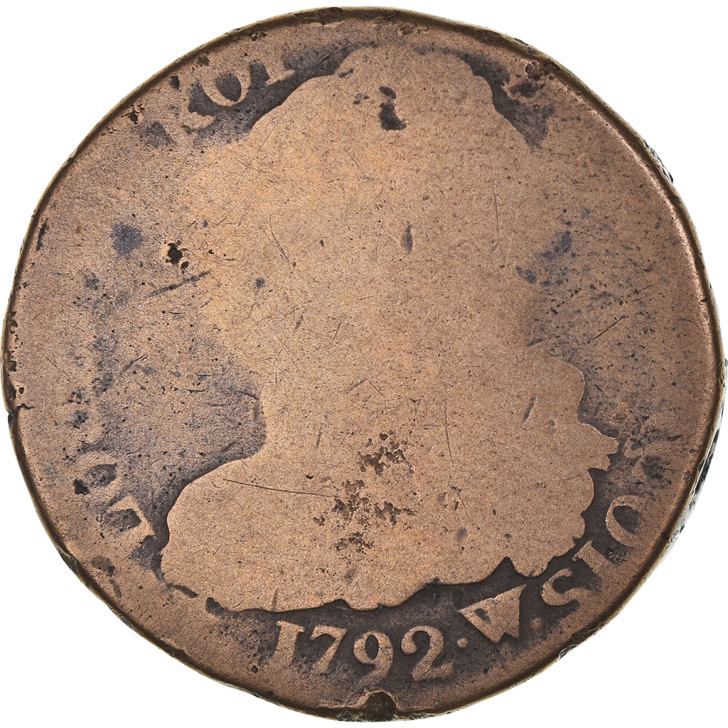 Coin, France, Louis XVI, 2 Sols, 1792, Lille, , Bronze, KM:603.16
