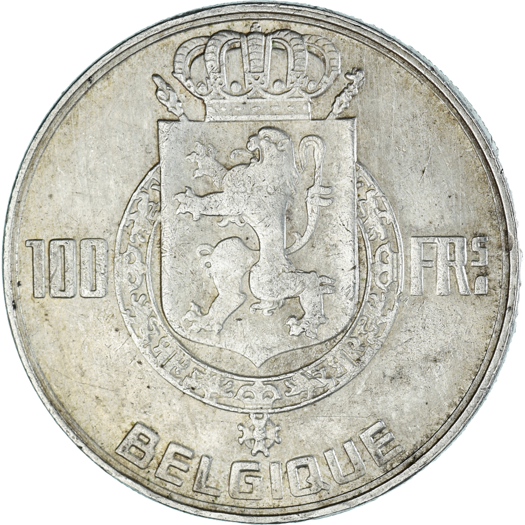 Coin, Belgium, Régence Prince Charles, 100 Francs, 100 Frank, 1948 ...