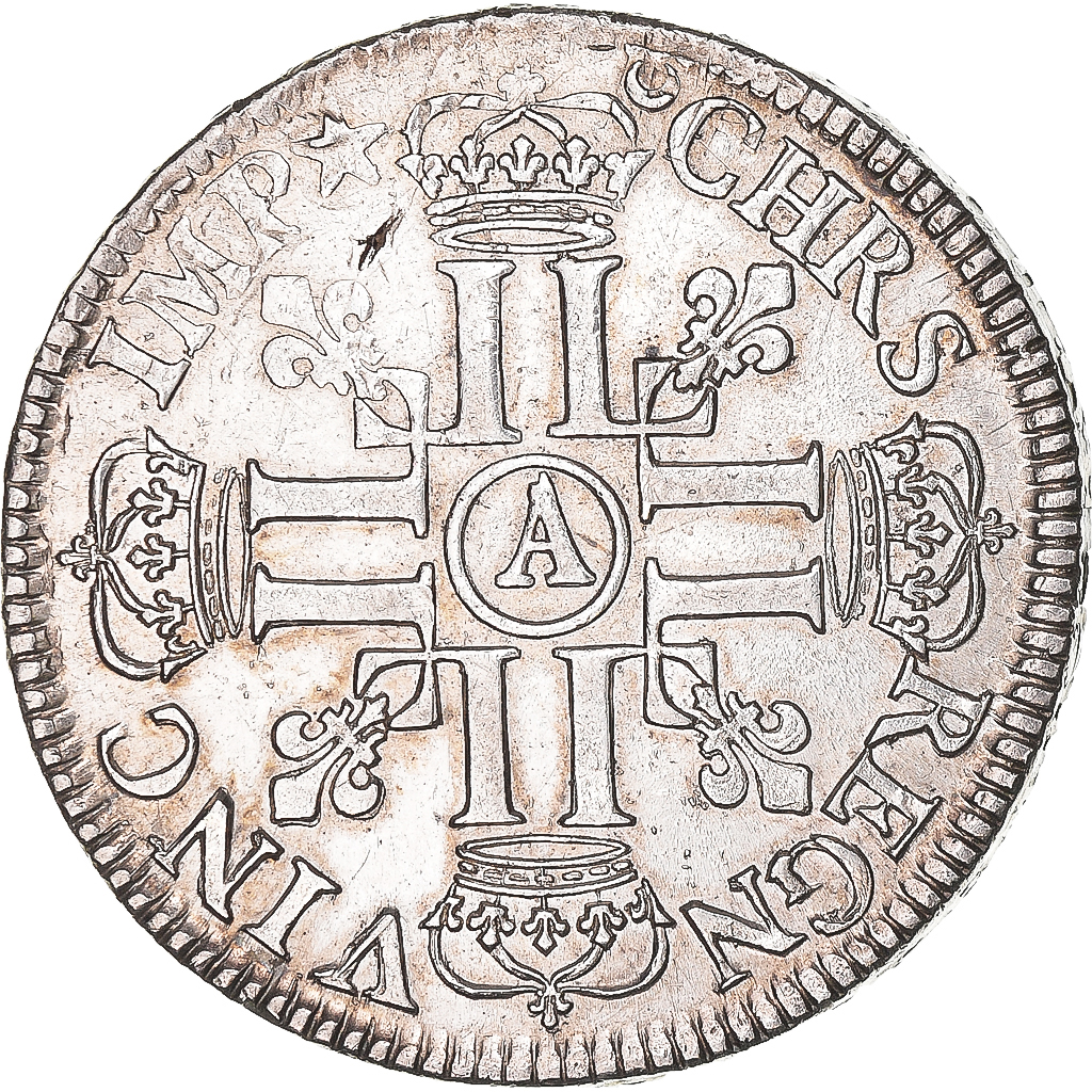 Coin, France, Louis XIV, Écu aux 8 L, Ecu, 1690, Paris, réformé,