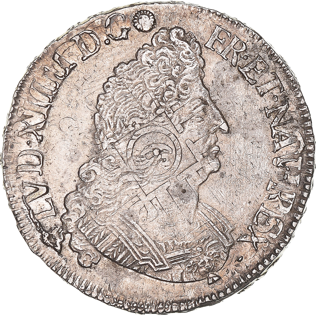 Coin, France, Louis XIV, 1/2 Écu aux palmes, 1/2 Ecu, 1694, Rennes, réformé