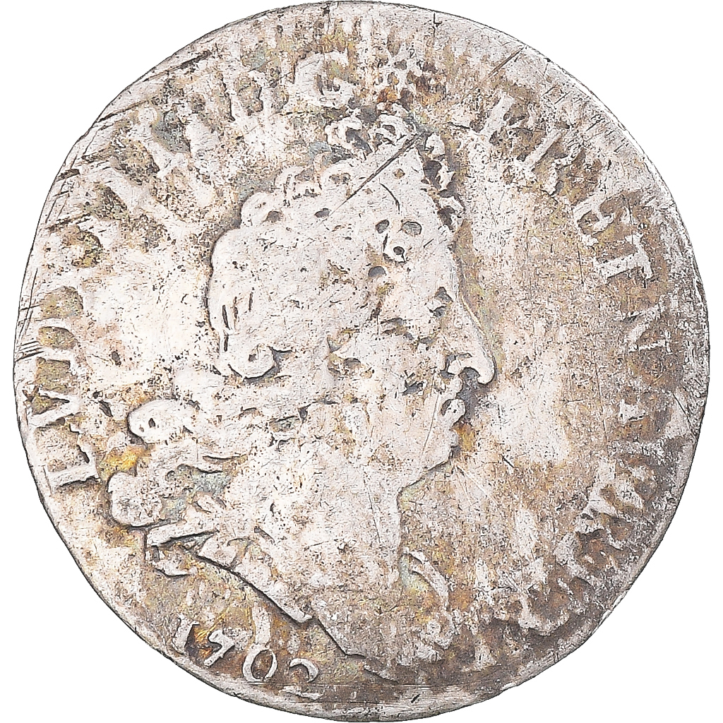 Coin, France, Louis XIV, 5 Sols aux insignes, 5 Sols, 1/16 ECU, 1702, Paris