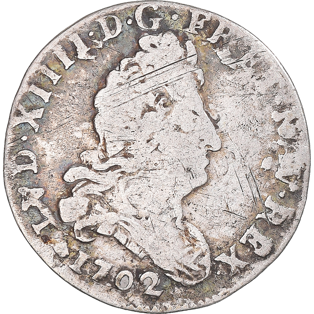 Coin, France, Louis XIV, 5 Sols aux insignes, 5 Sols, 1/16 ECU, 1702