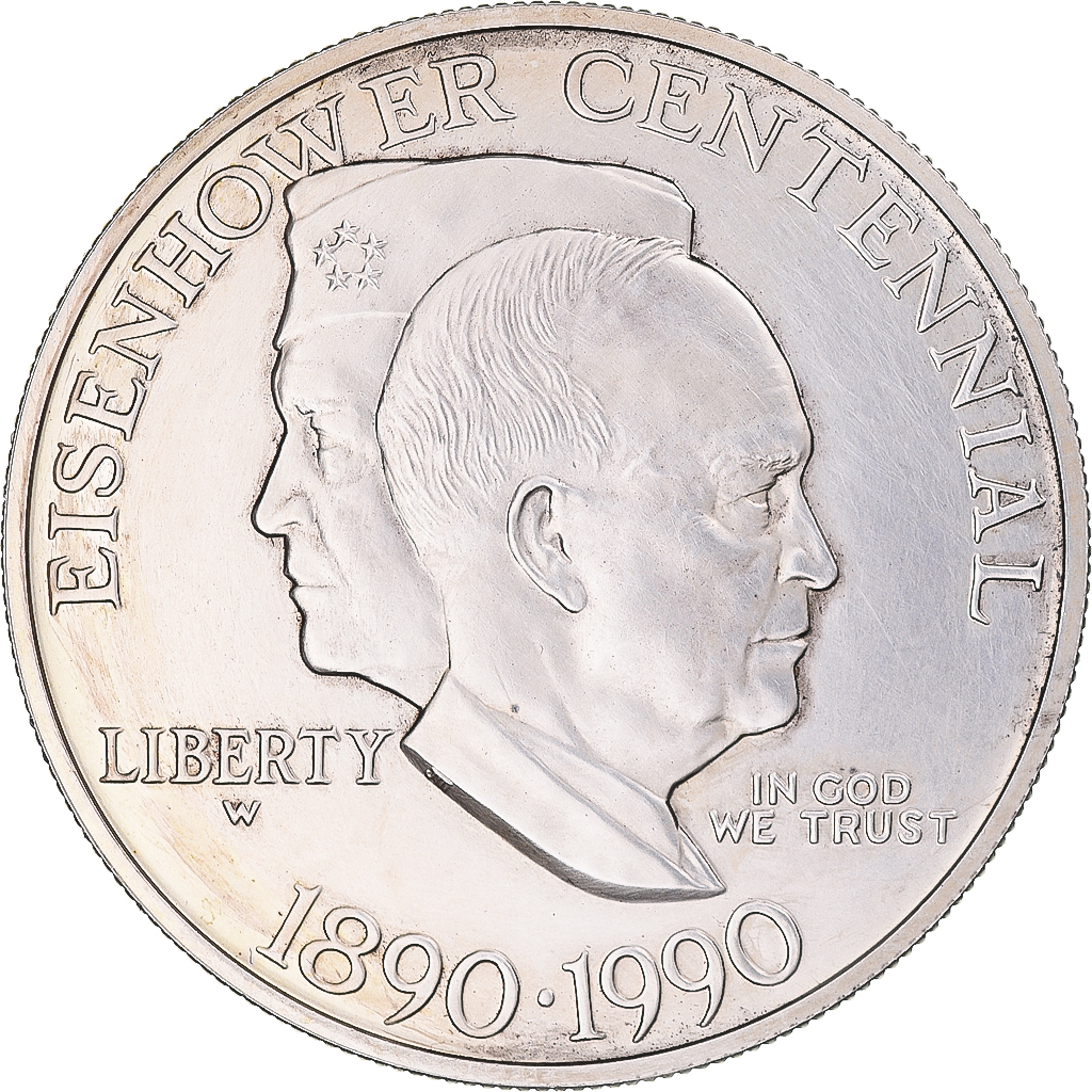 Coin, United States, Eisenhower centennial, Dollar, 1990, U.S. Mint ...