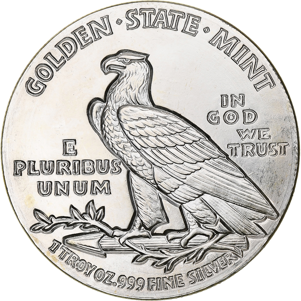 United States, Onza, Troy Ounce of Silver, Tête d'indien - Aigle, 1929