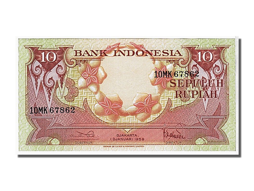 Banknote, Indonesia, 10 Rupiah, 1959, 1959-01-01, UNC(65-70) | World ...