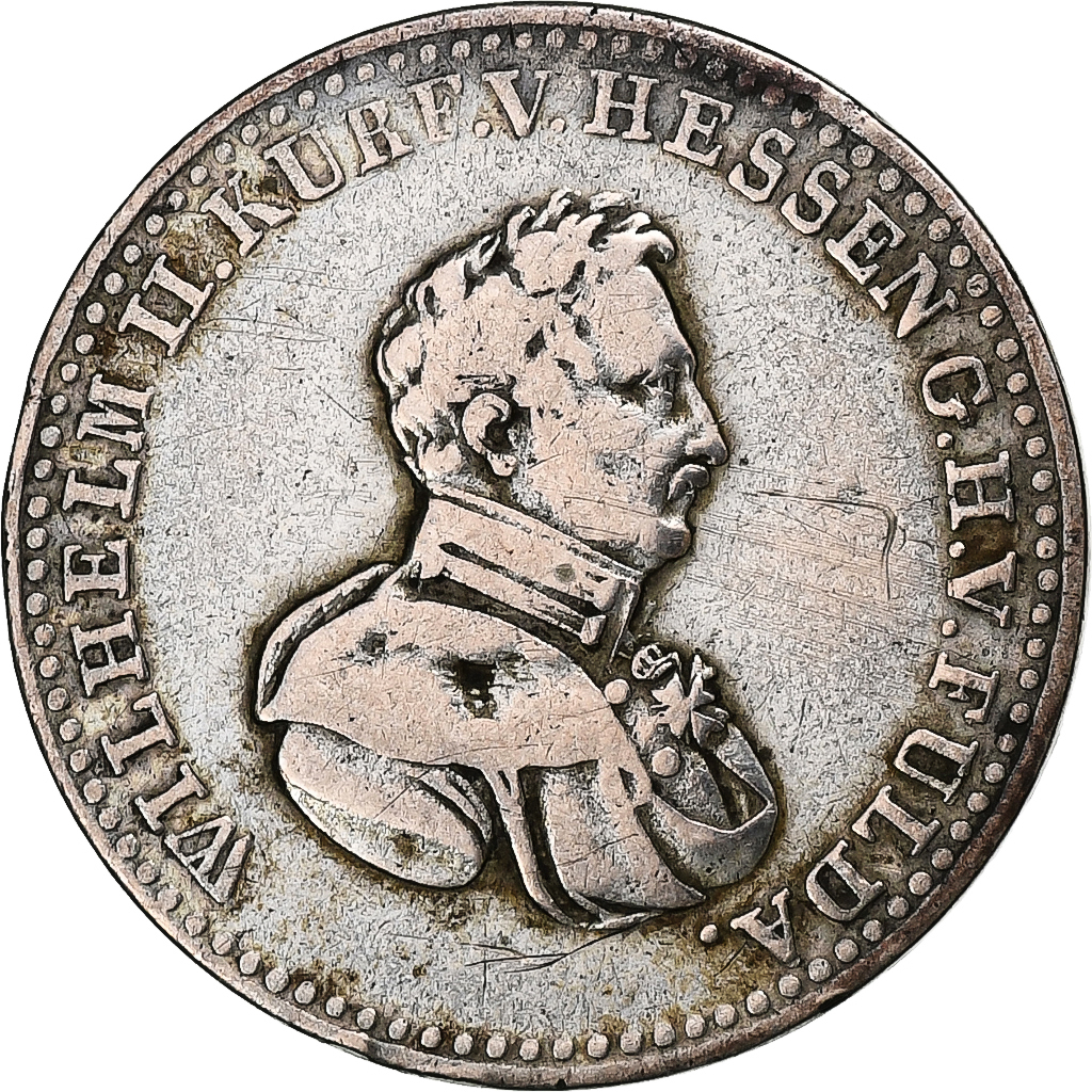 German States, HESSE-CASSEL, Wilhelm II, 1/6 Thaler, 1831, Silver,