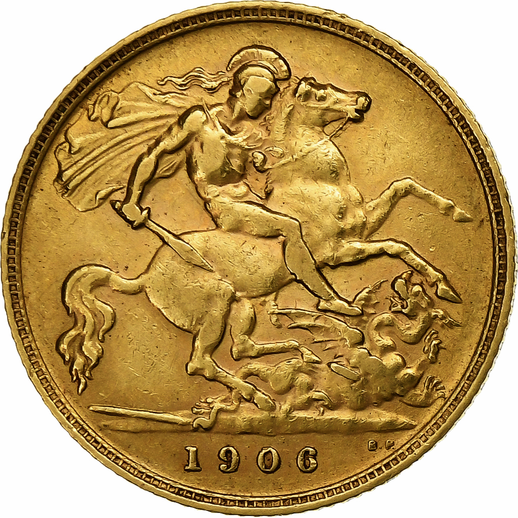 Great Britain, Edward VII, 1/2 Sovereign, 1906, Gold, , KM:804