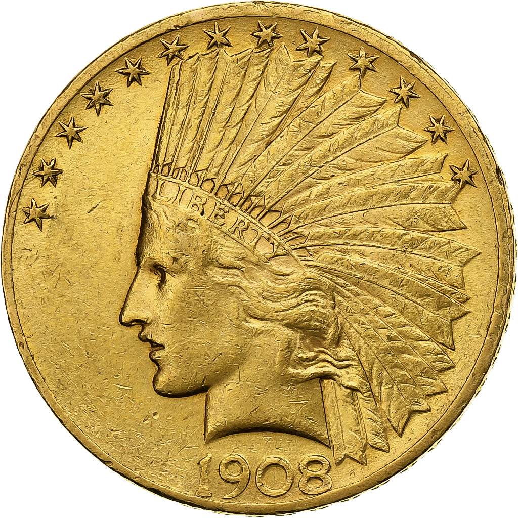 United States, 10 Dollars, Indian Head, 1908, Philadelphia, Gold, PCGS,