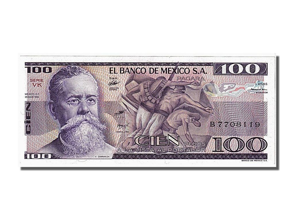 Banknote, Mexico, 100 Pesos, 1982, UNC(65-70) | World Paper Money