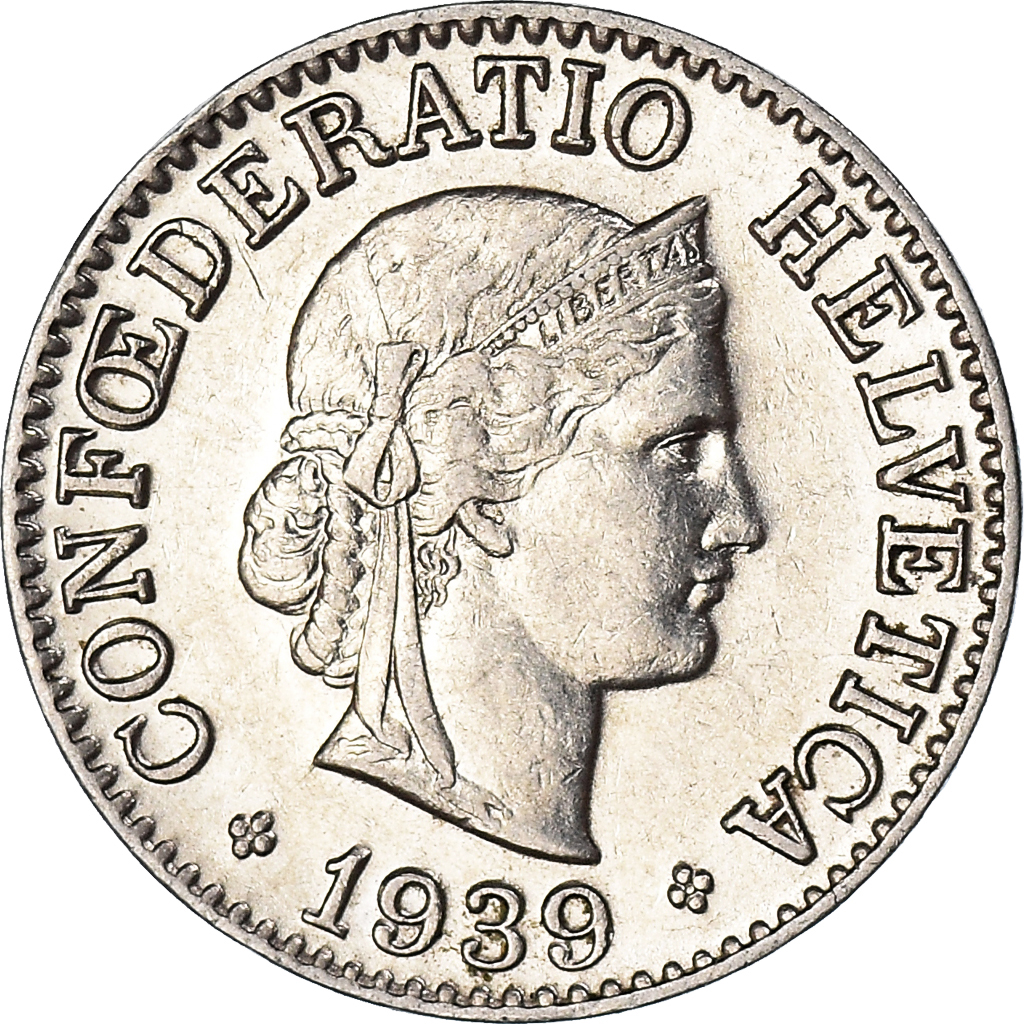 Coin, Switzerland, 10 Rappen, 1939 | European Coins