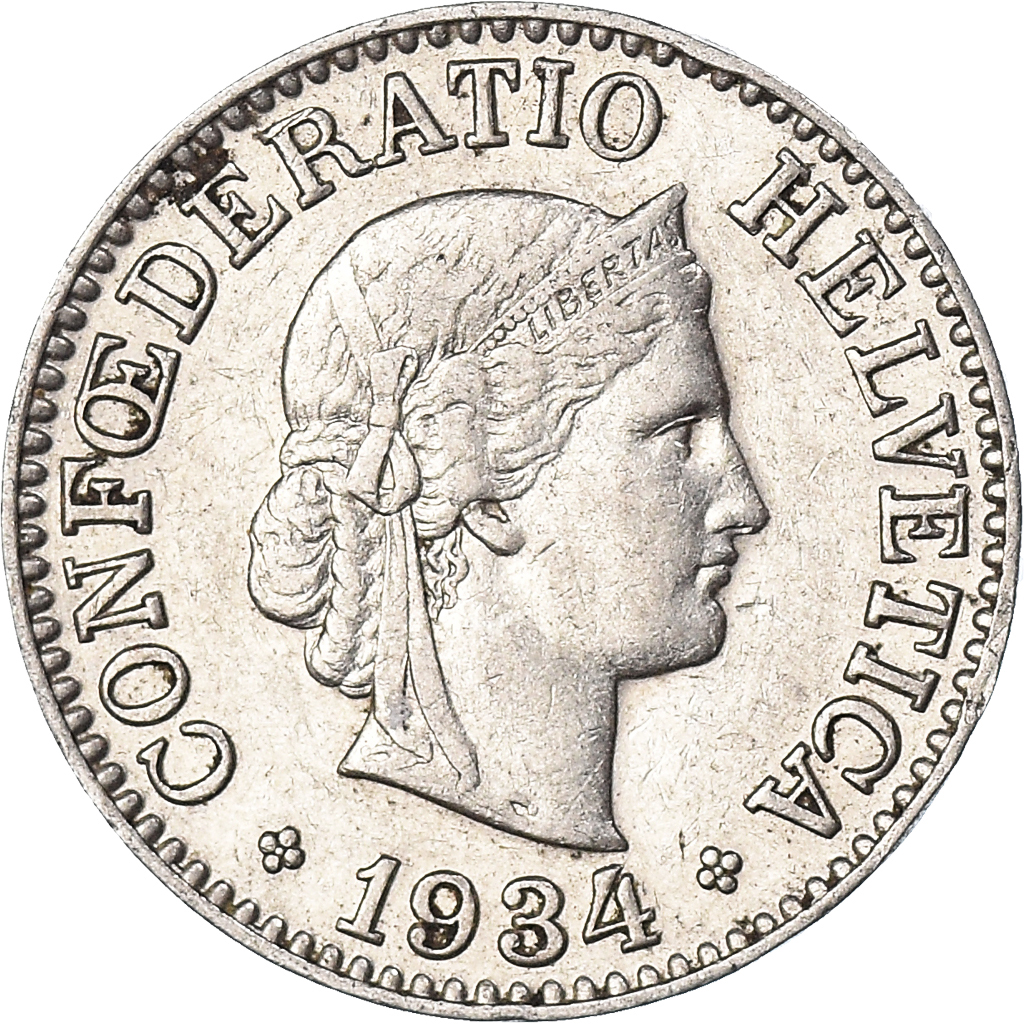 Coin, Switzerland, 10 Rappen, 1934 | European Coins