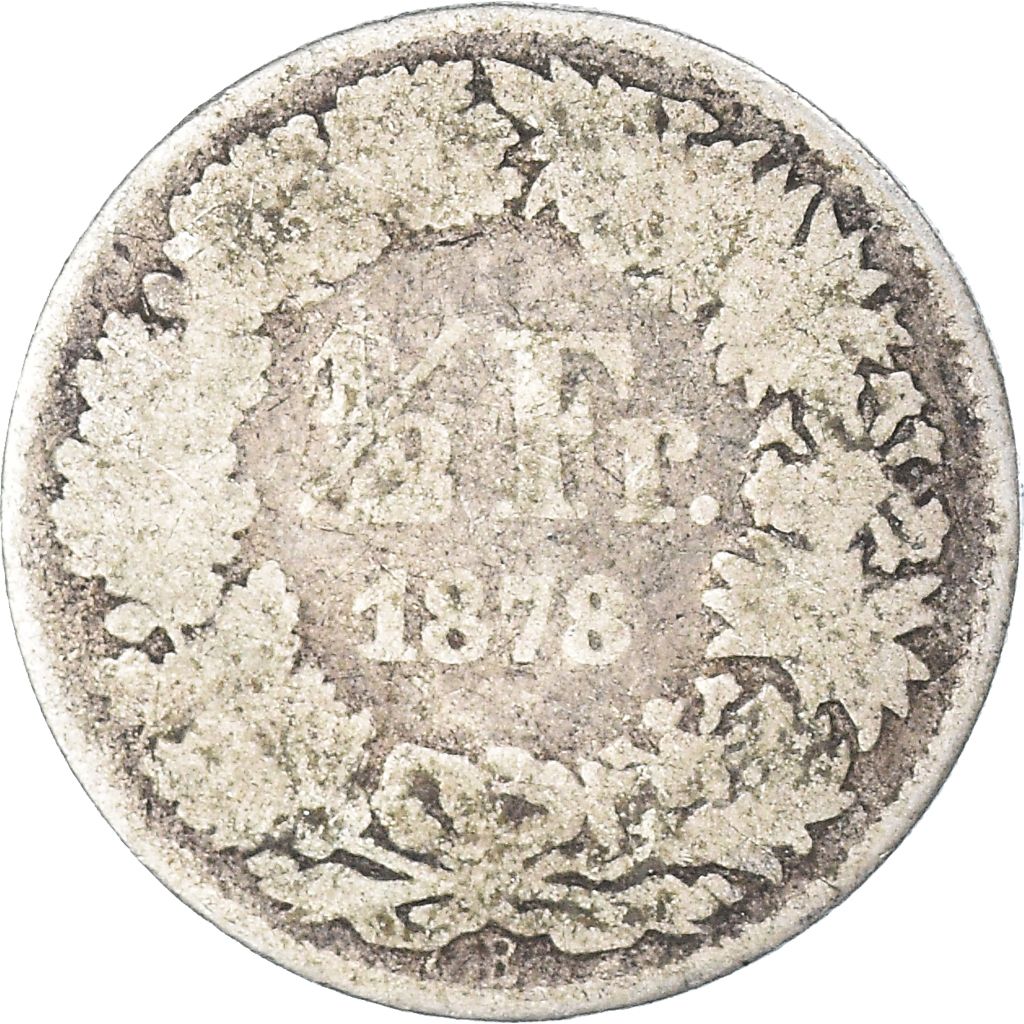Coin, Switzerland, 1/2 Franc, 1878 | European Coins