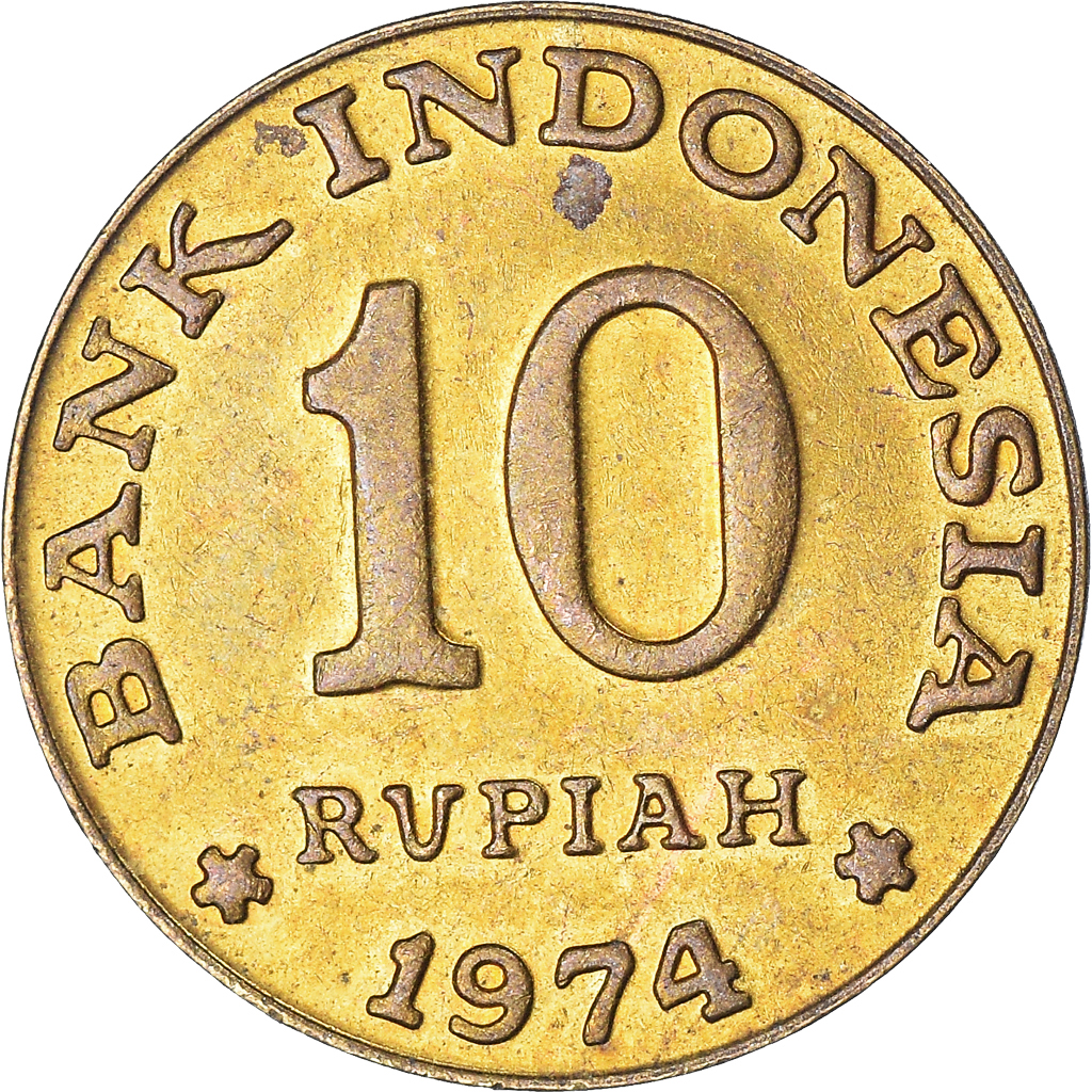 Coin, Indonesia, 10 Rupiah, 1974 | Asian and Middle Eastern Coins