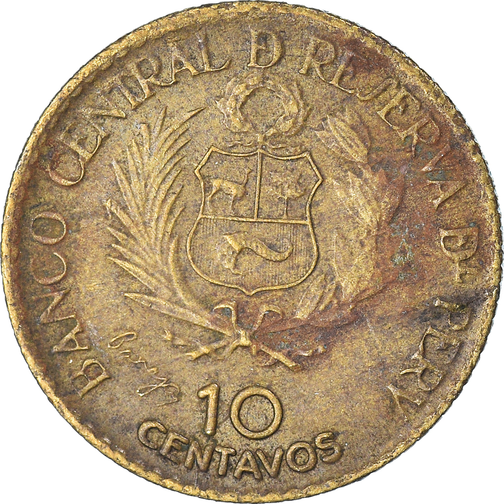 Coin, Peru, 10 Centavos, 1965 | South American Coins