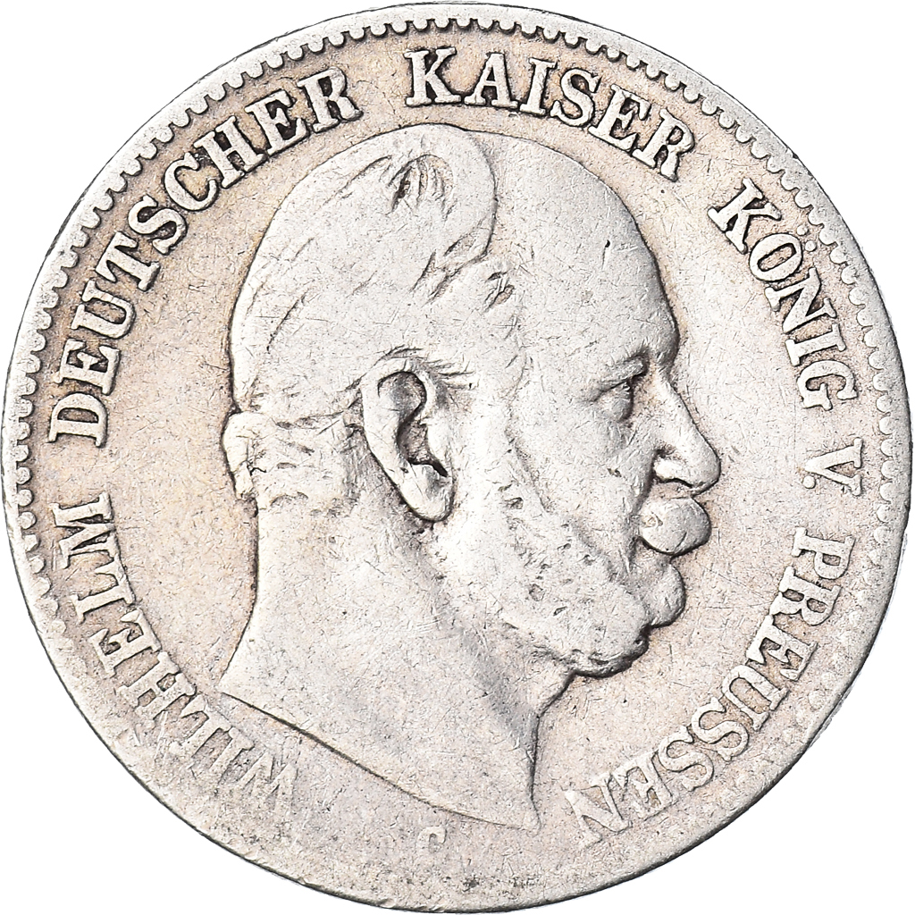 Coin, German States, PRUSSIA, Wilhelm I, 2 Mark, 1876, Cleves, VF(30-35)